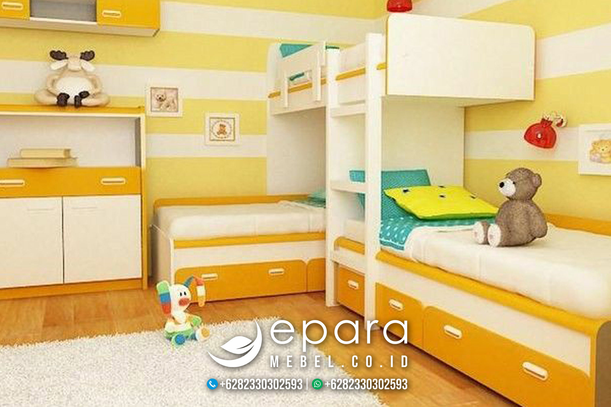 Set Kamar Anak Model Minimalis Tingkat Mewah JM-1694 - Jepara Mebel