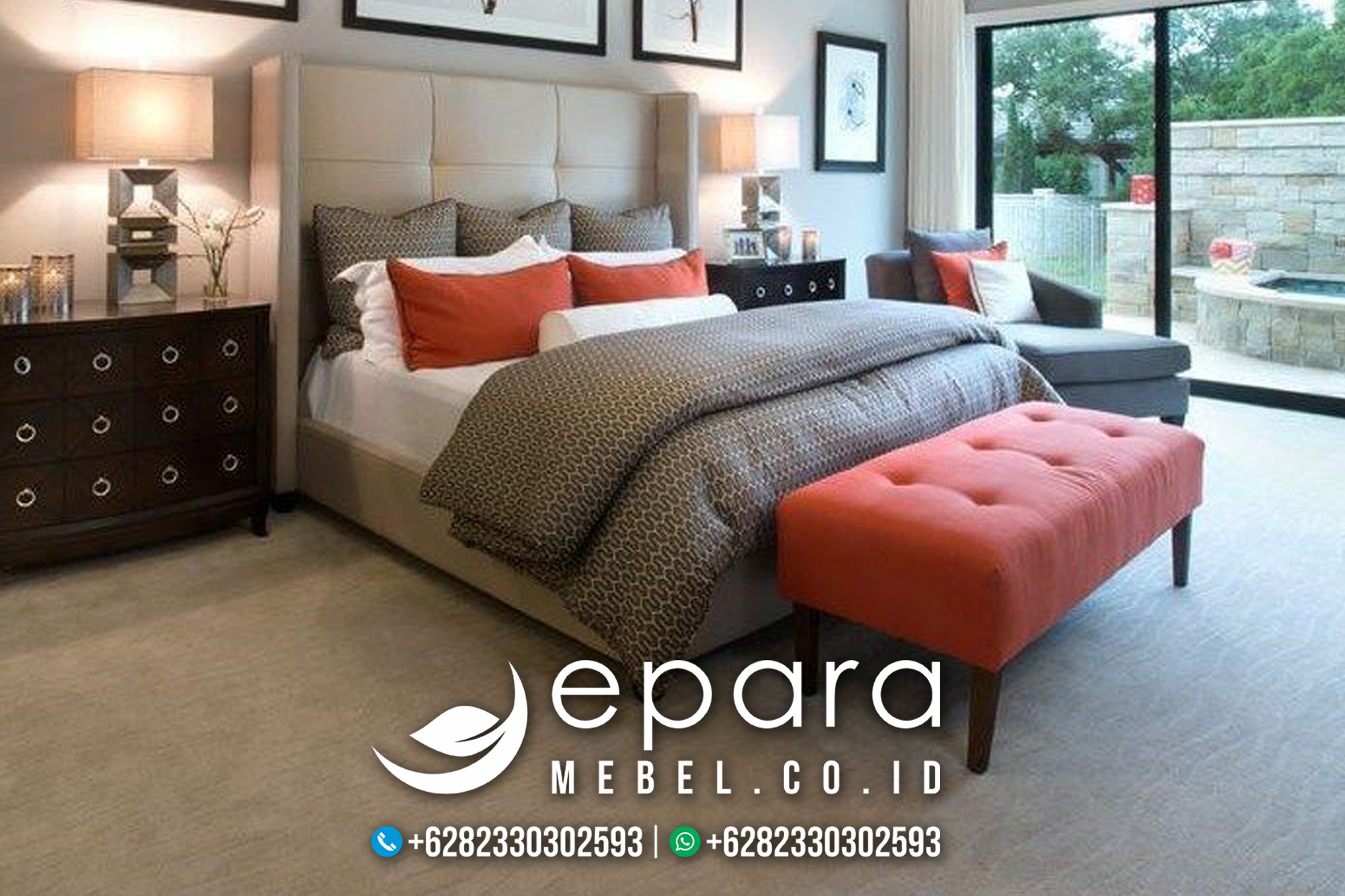 Model Tempat Tidur Jati Minimalis Modern JM-2013 - Jepara Mebel