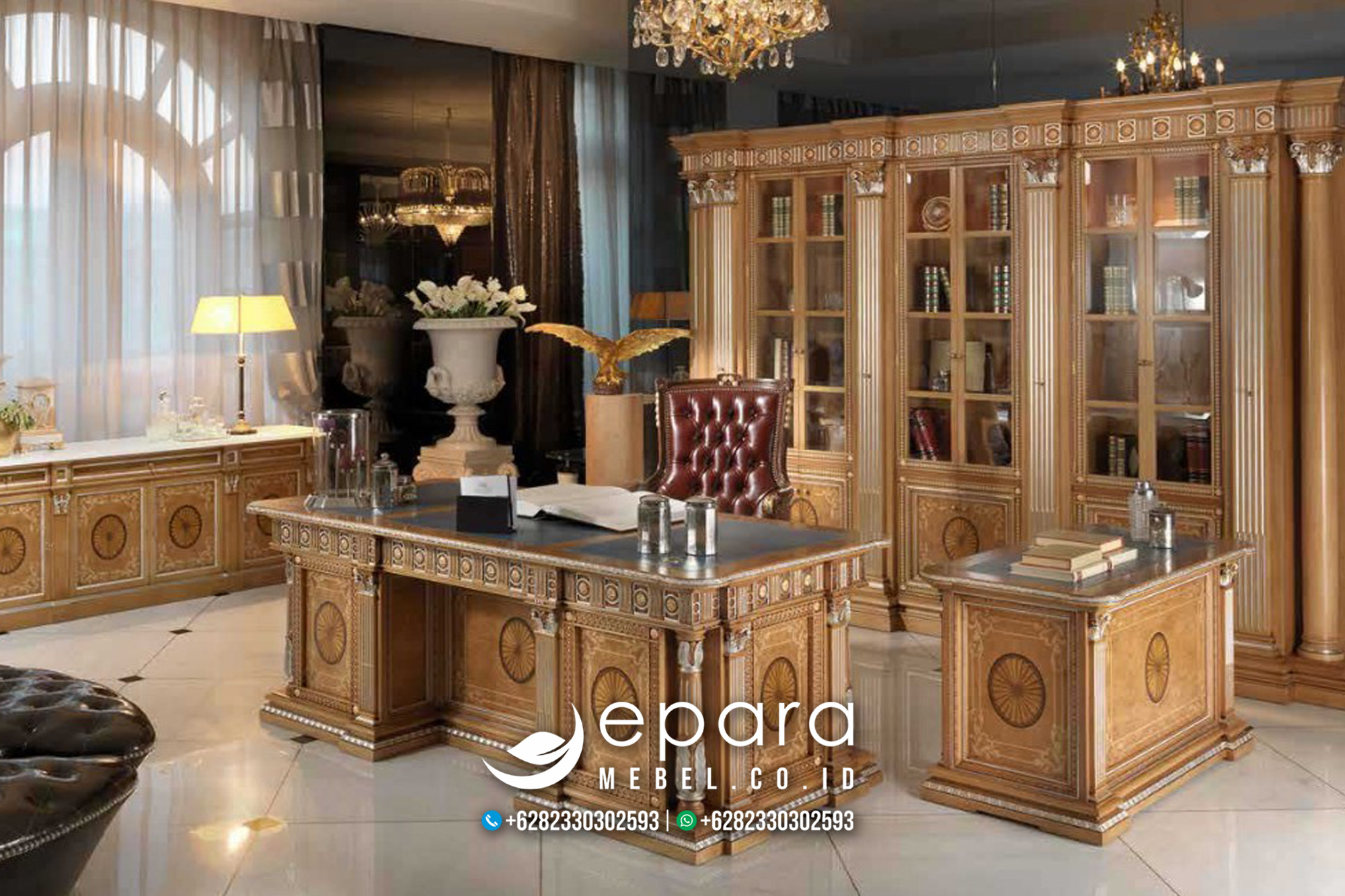 Set Ruang Kerja Kantor Model Desain Mewah JM-2636 | Jepara Mebel