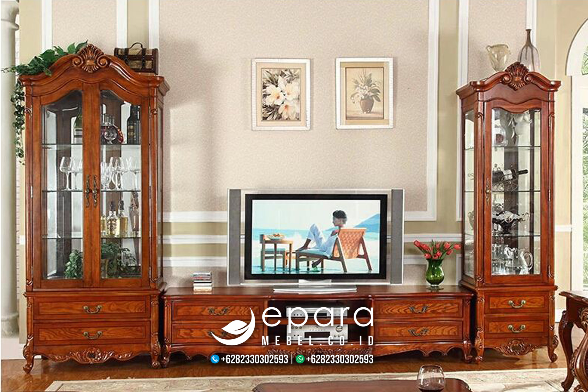 Set Lemari Hias Meja Cabinet TV Klasik Mewah JM-3141