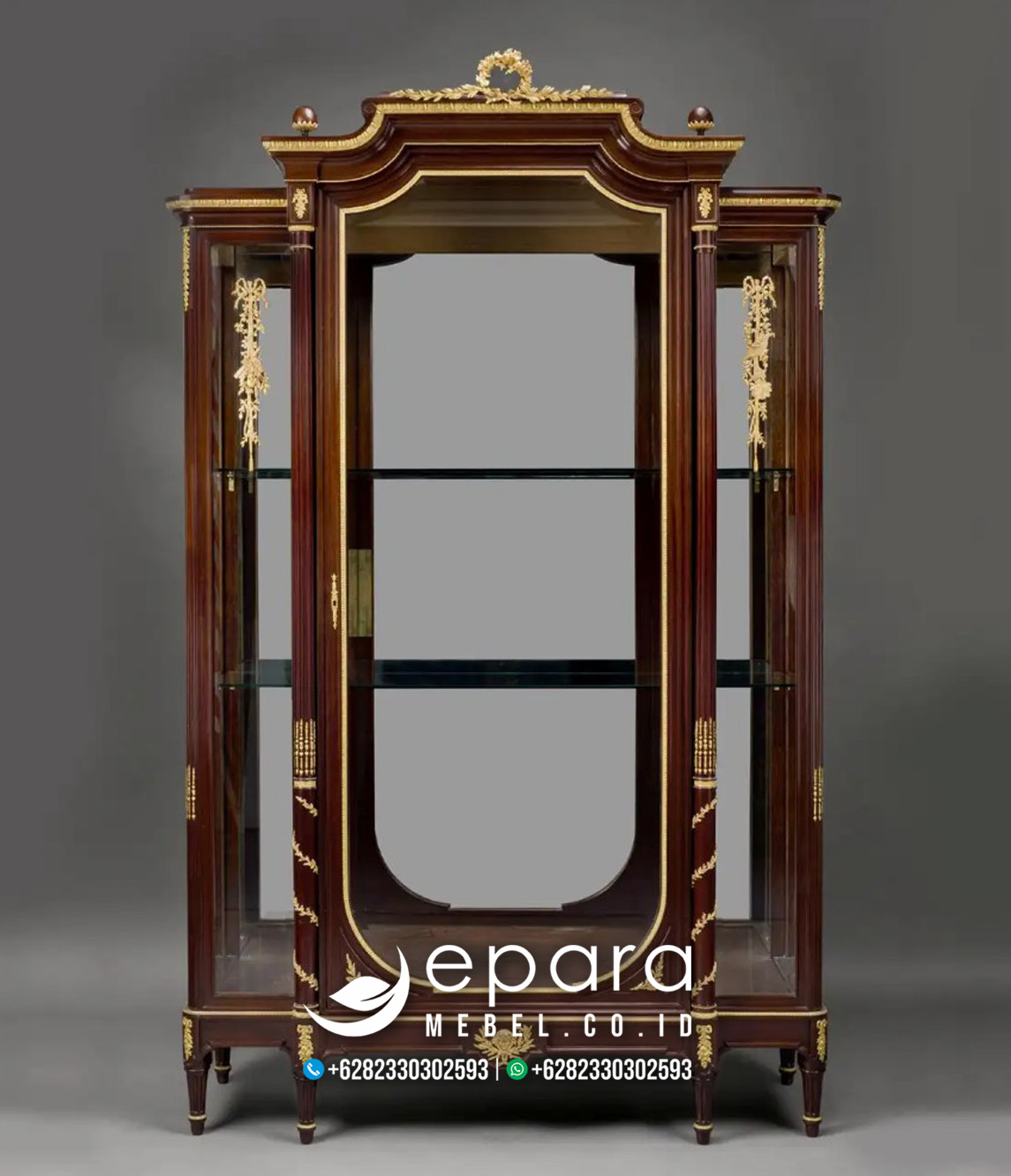 Desain Rak Hias Jepara Natural Klasik Mewah JM-3121 - Jepara Mebel