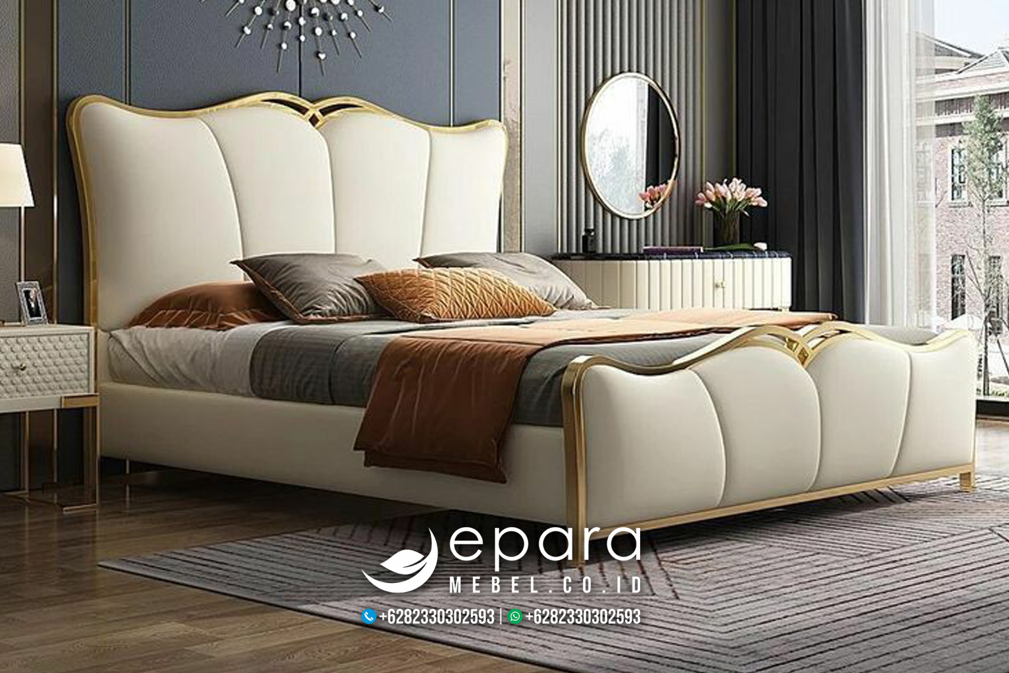 Jual Tempat Tidur Modern Mewah Model Minimalis JM-3032 | Jepara Mebel