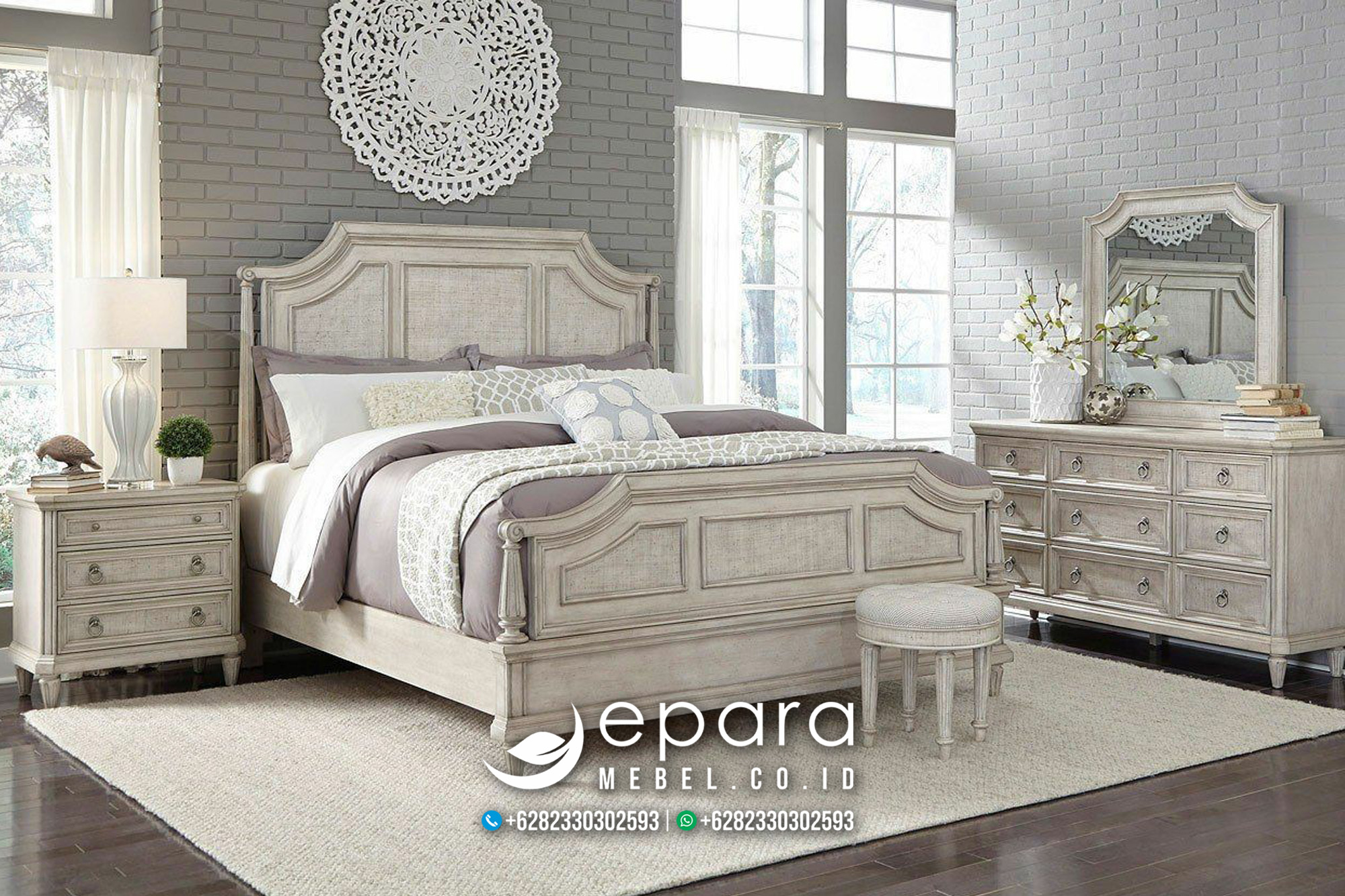 Set Kamar Tidur Minimalis Mewah Desain Baru JM-3025 - Jepara Mebel
