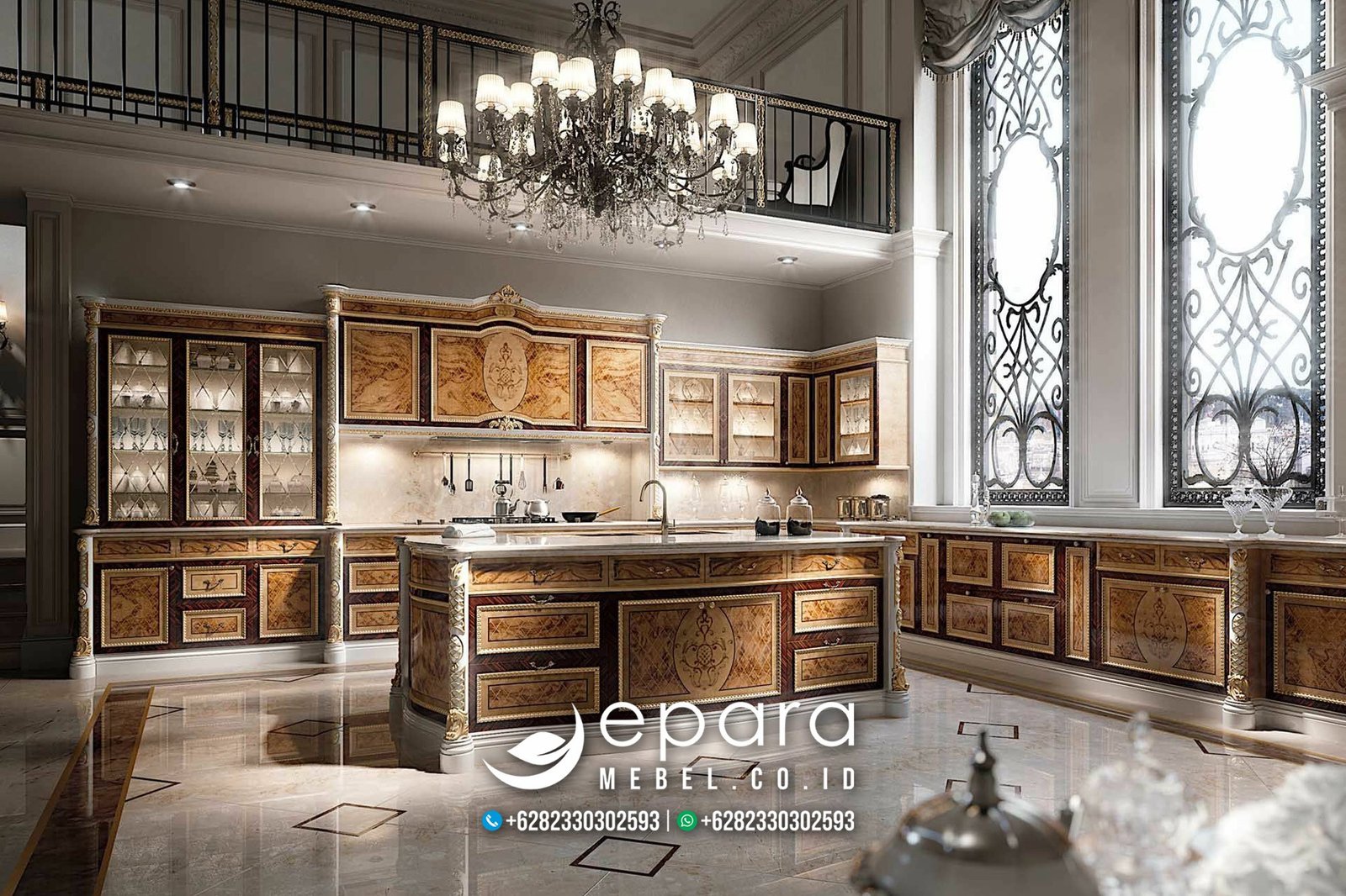 Kitchen Set Mewah Model Desain Klasik Eropa JM-3412